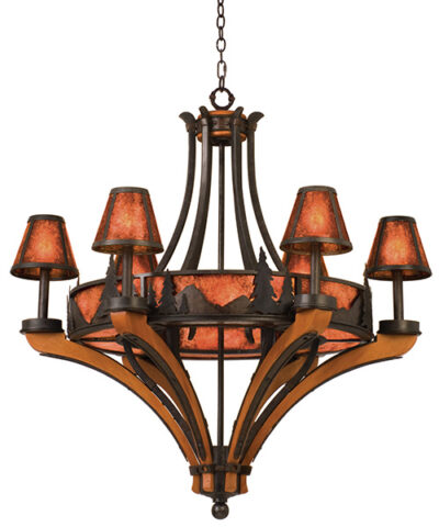 Western Iron Chandelier - Iron Scroll Lighting