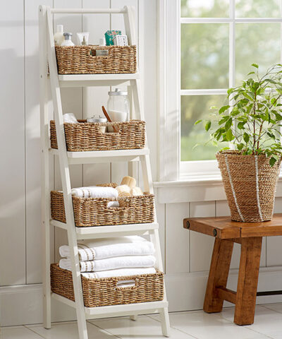 Rustic Ladder Floor Storage