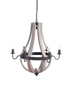 Wood & Metal Chandelier | Rustic Farmhouse Lighting
