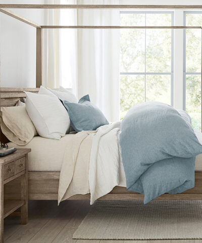 Blue Linen Duvet Cover | Fine European Linen Bedding in Blue