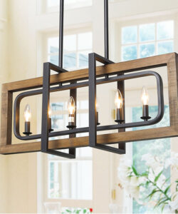 Rustic Geometric Chandelier | Rectangular Rustic Lighting Fixture