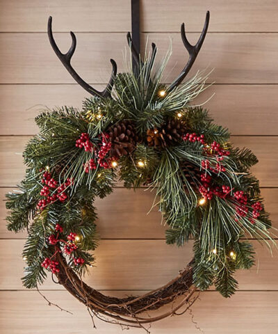 Antler Wreath Hanger | Rustic Christmas Wreaths
