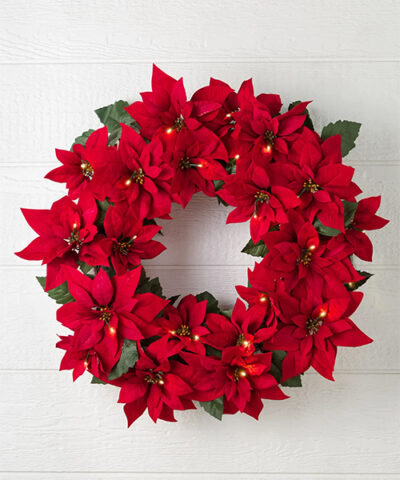Outdoor Poinsettia Wreath| Country Christmas Wreaths