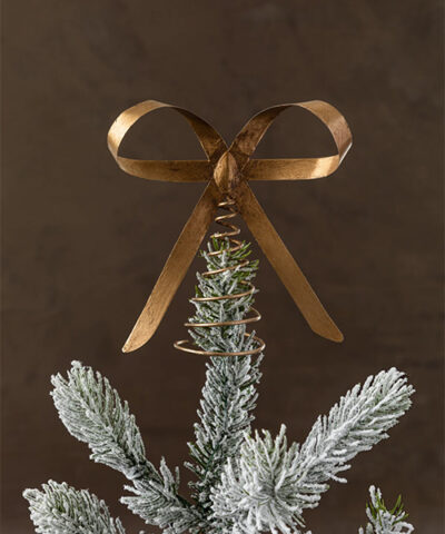 Brass Bow Tree Topper | Rustic Christmas Ornaments